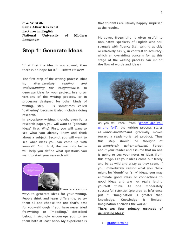 Generating Idea | PDF | Self-Improvement