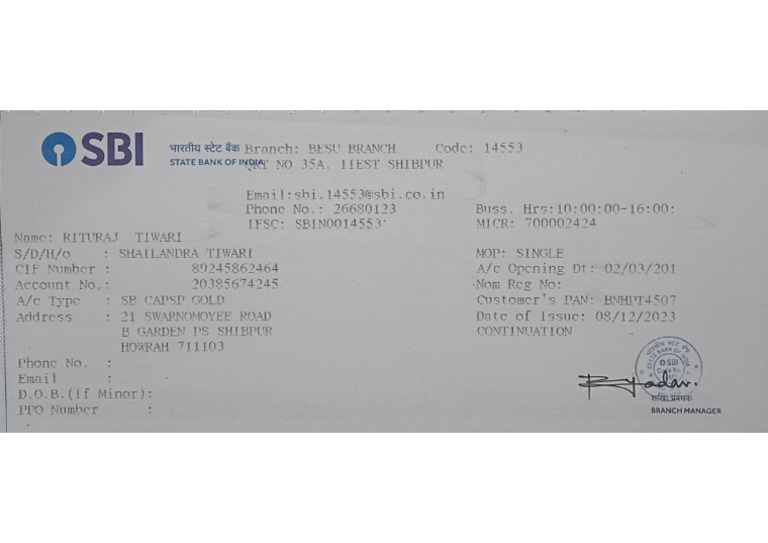 CAPF Gold Passbook Sbi | PDF