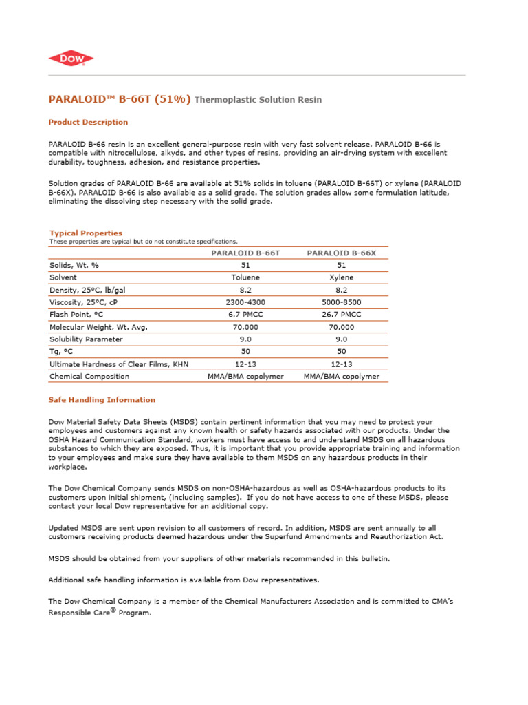 Paraloid B-66T 50% | PDF | Science & Mathematics | Computers