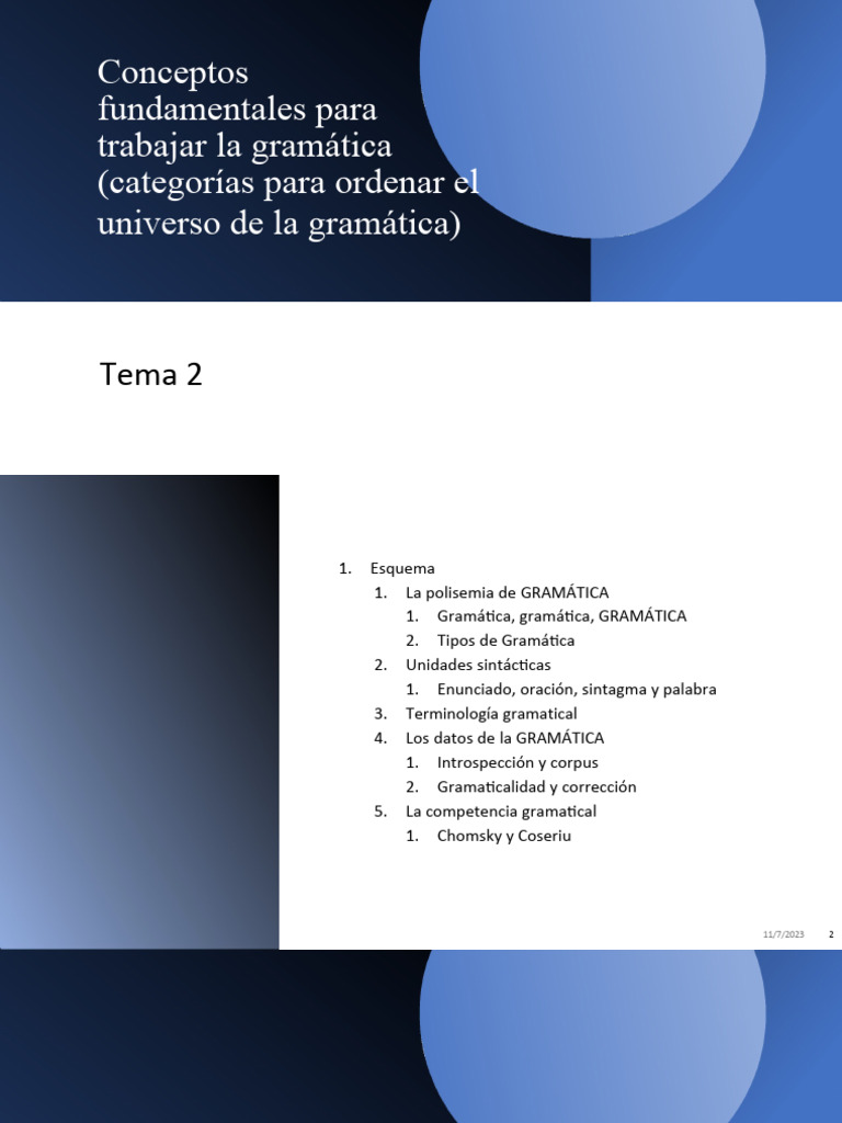 Tema 2(4) | PDF | Oración (Lingüística) | Gramática