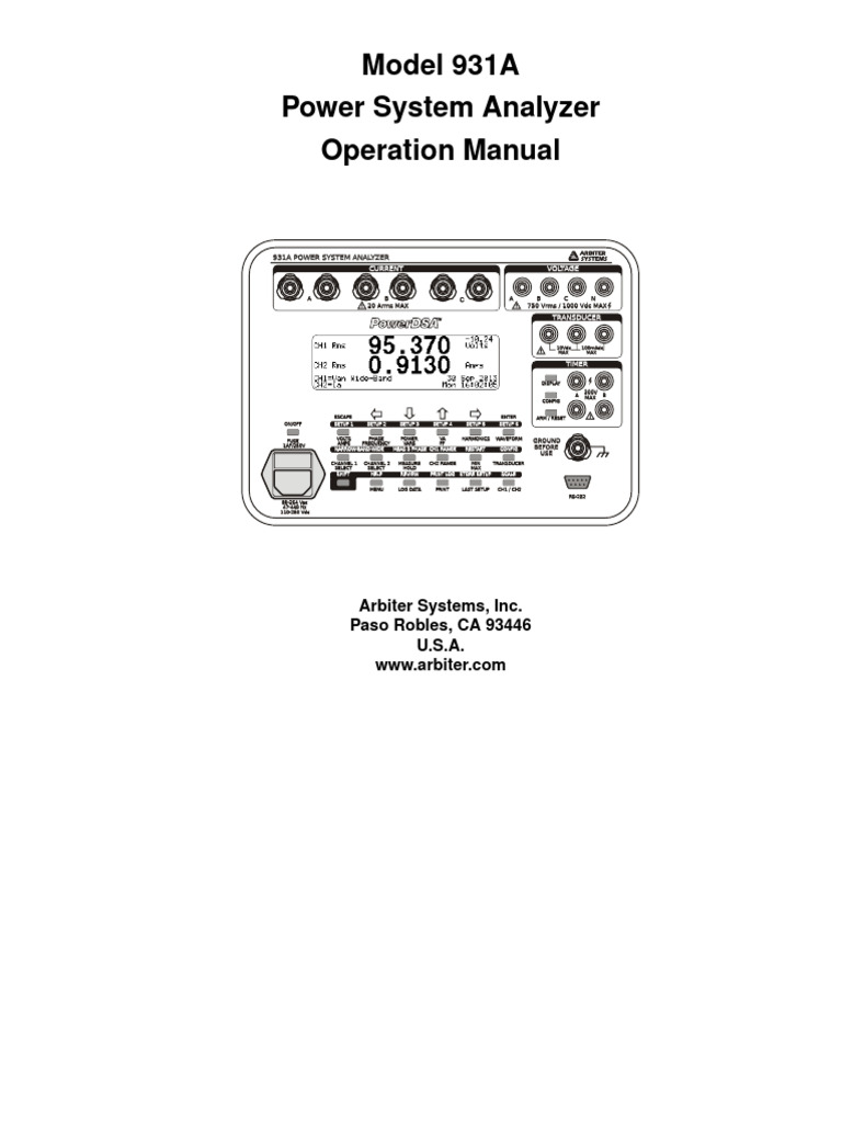 931a Manual | PDF | Sampling (Signal Processing) | Battery Charger