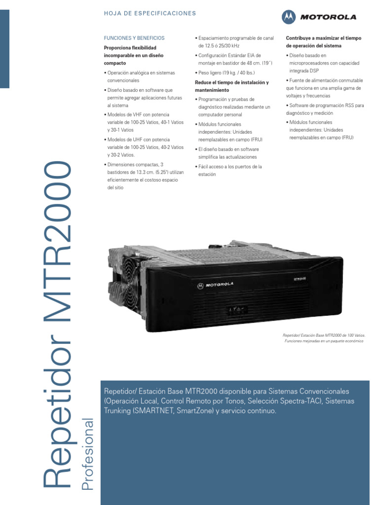 Repetidor mtr2000 | PDF | Frecuencia ultra alta | Decibel