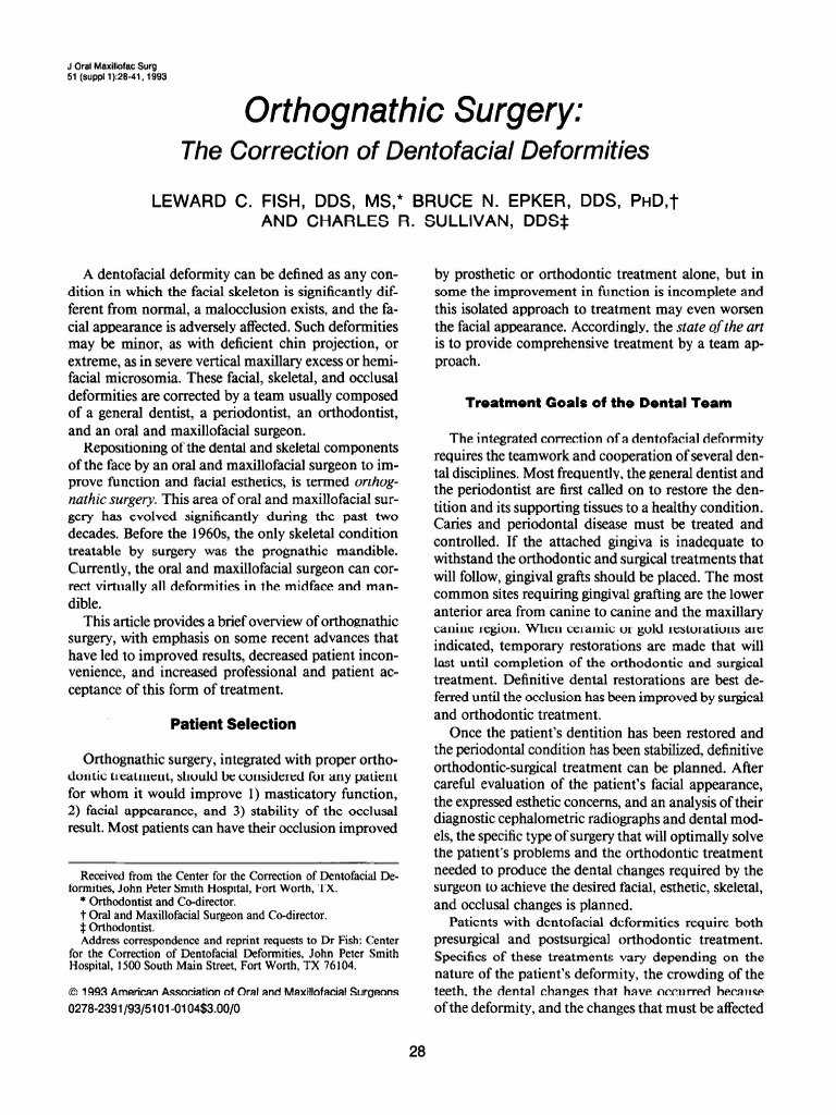 Orthognathic Surgery Correction of Dentofacial Deformities | Download ...
