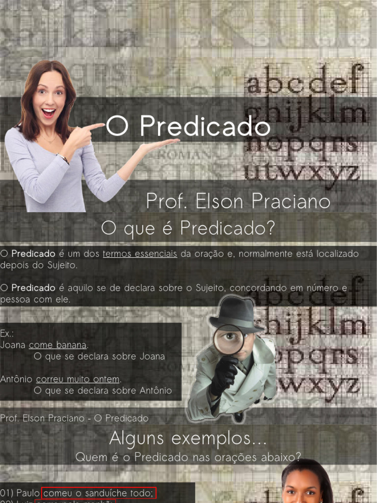 03 - Predicado - Definição e Classificação | PDF | Predicado (gramática ...