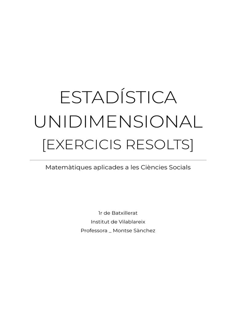 1BTX ESTADÍSTICA-UNIDIMENSIONAL Exs | PDF