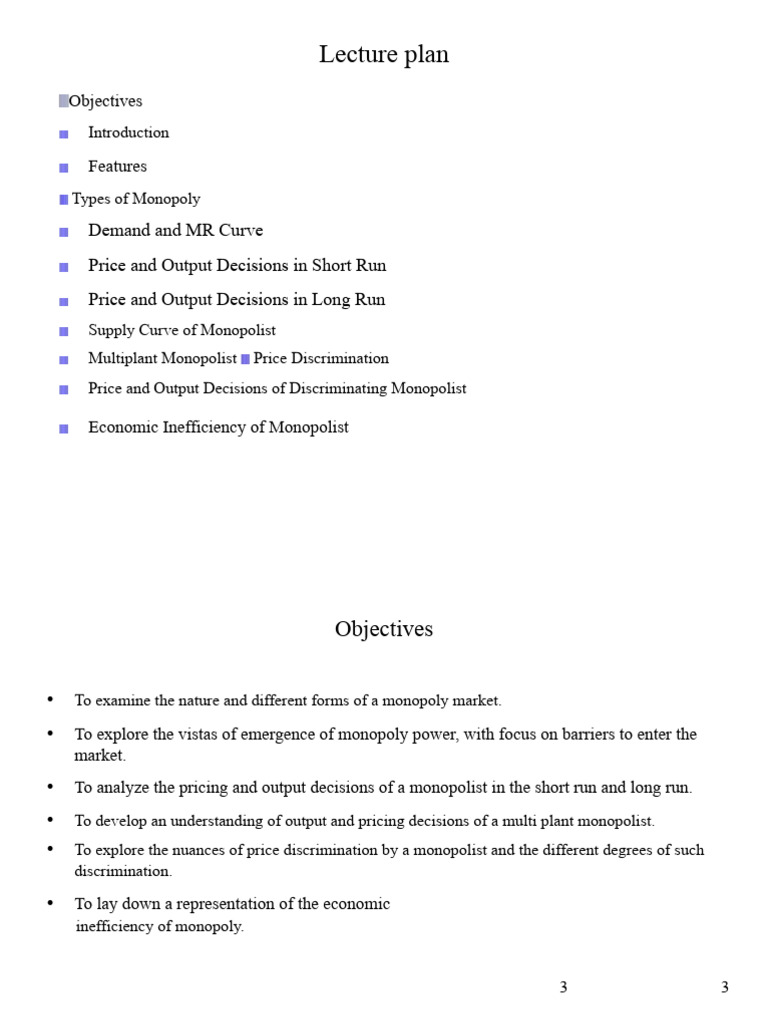 Lecture Plan: Objectives | PDF