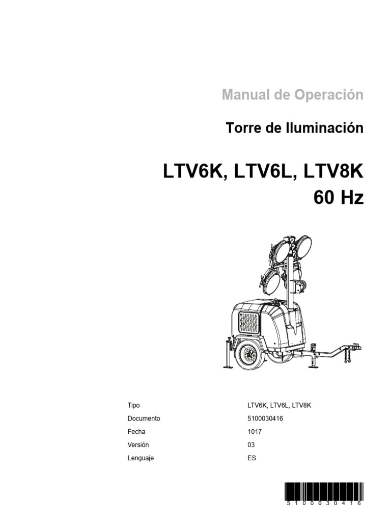 Manual de Operación Wacker Neuson Ltv 6k,6l,8k 60 Hz | PDF | Motores | Remolque (Vehículo)