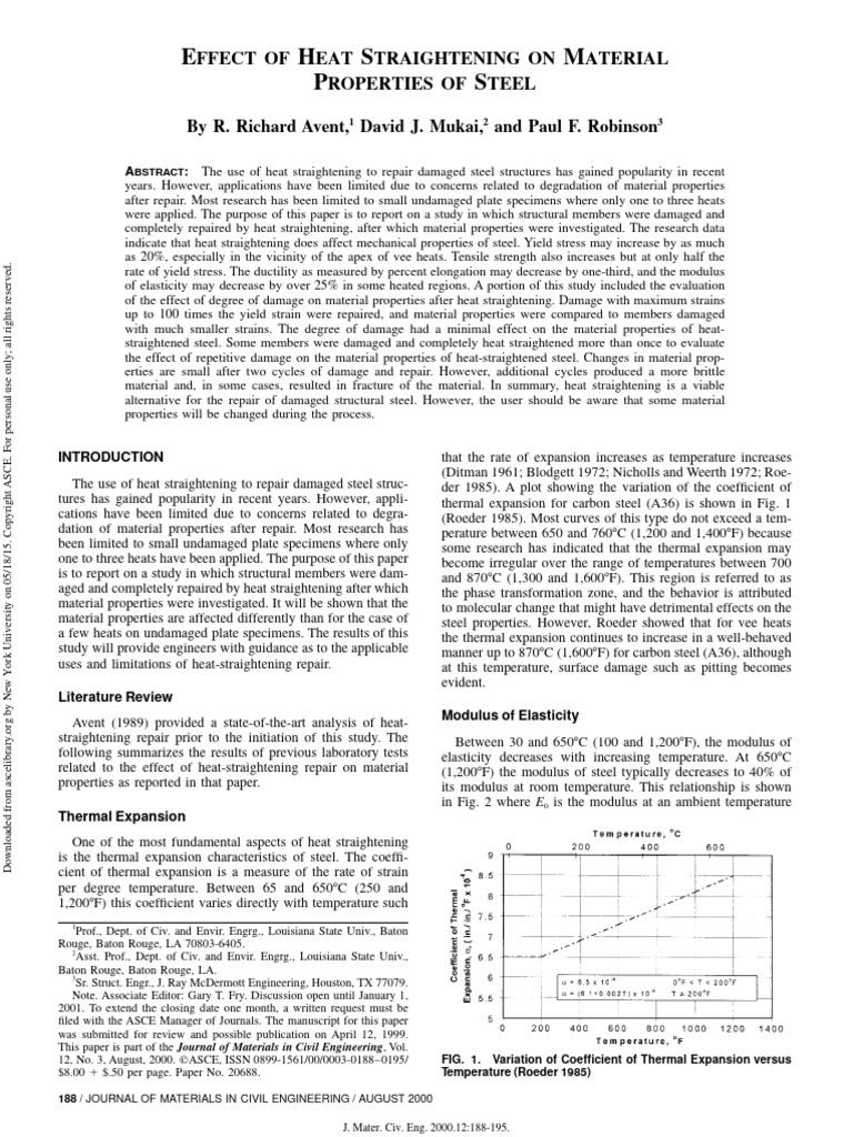 Effect of Heat Straightening On Material | PDF | Strength Of Materials ...
