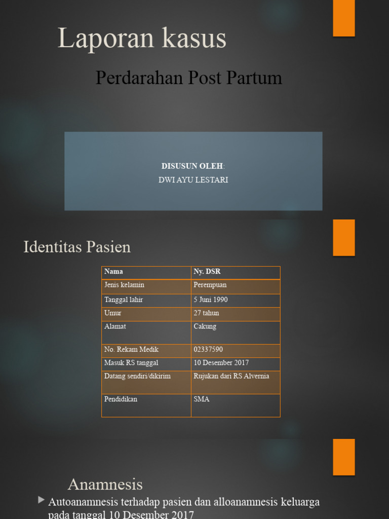PPT Atonia Uteri Kasus Koass | PDF