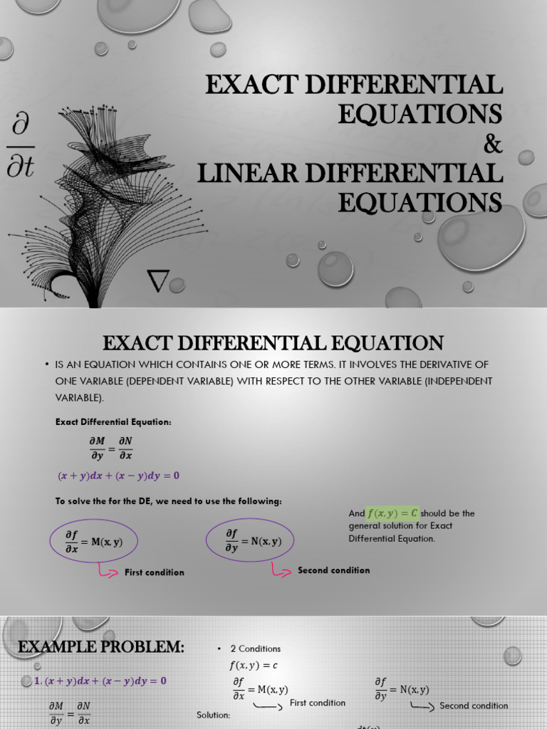 Exact and Linear Differential Equations | PDF