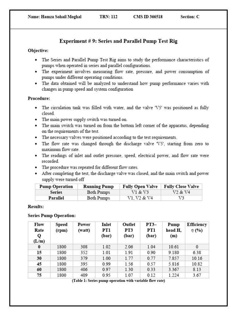 Series Parallel Pump | PDF