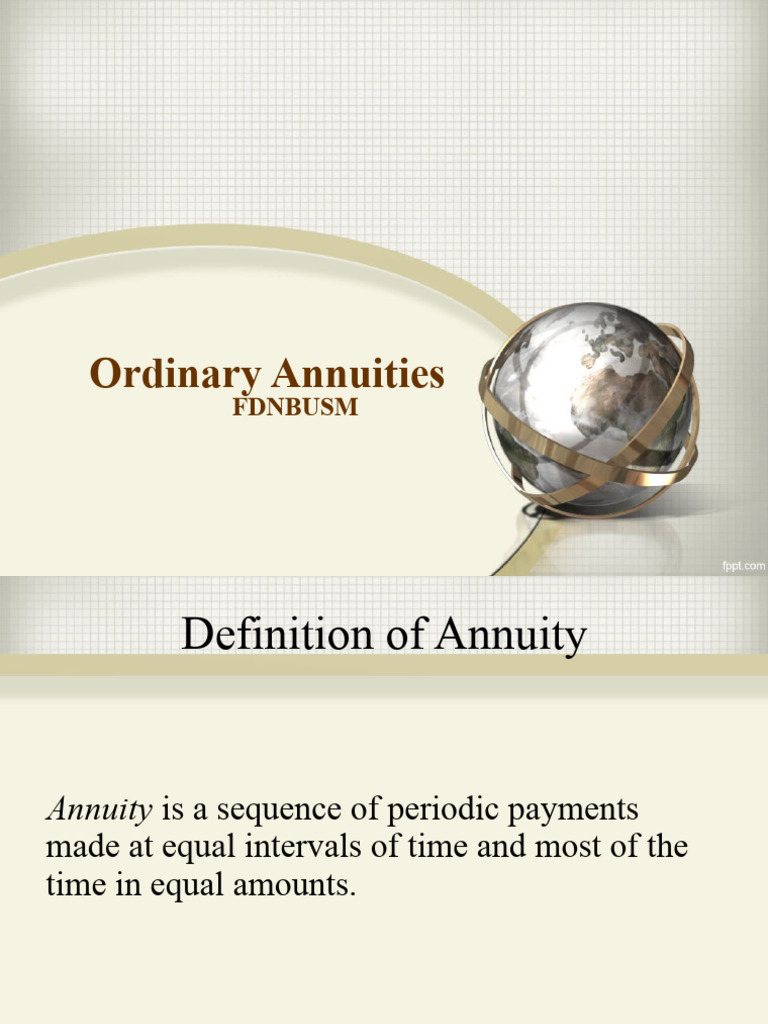 Ordinary Annuities | PDF | Life Annuity | Mathematical Finance