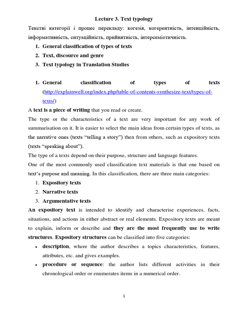 Text Typology in Translation Studies | PDF | Translations | Discourse