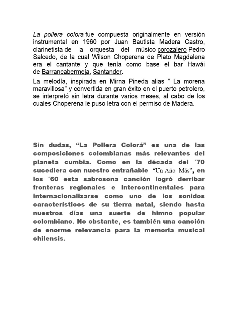 La Pollera Colora | PDF