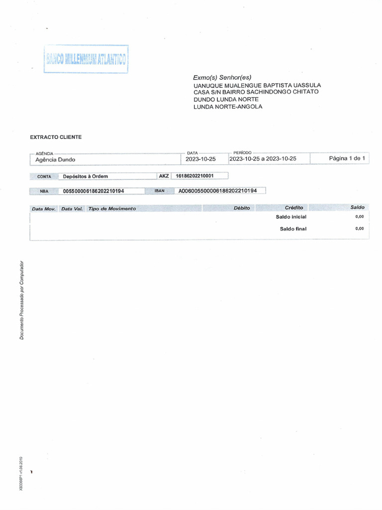 Comprovativo Bancário | PDF