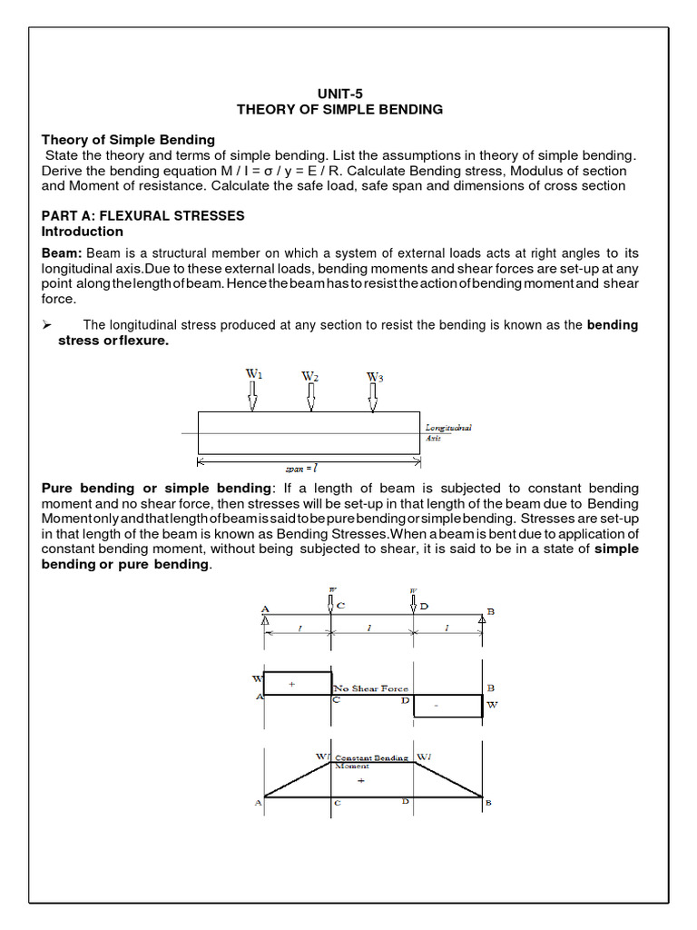 Simple Bending1 | PDF | Bending | Beam (Structure)