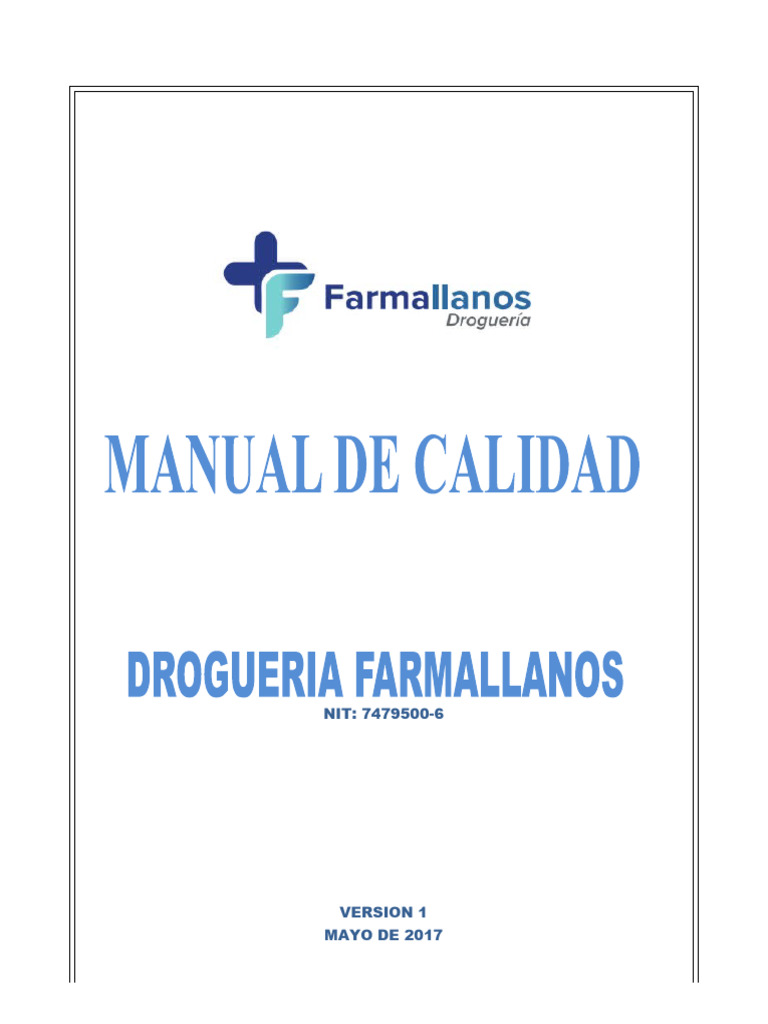 D-CES-MC Manual de Calidad FARMALLANOS | PDF