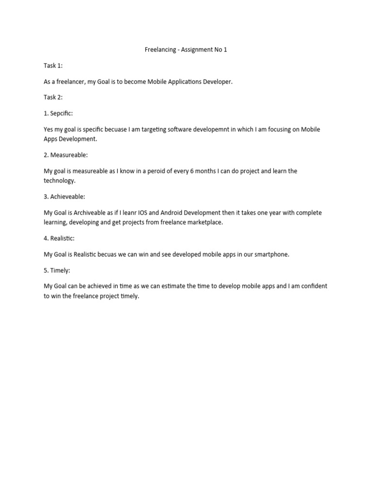 Freelancing Assignment 1 | PDF