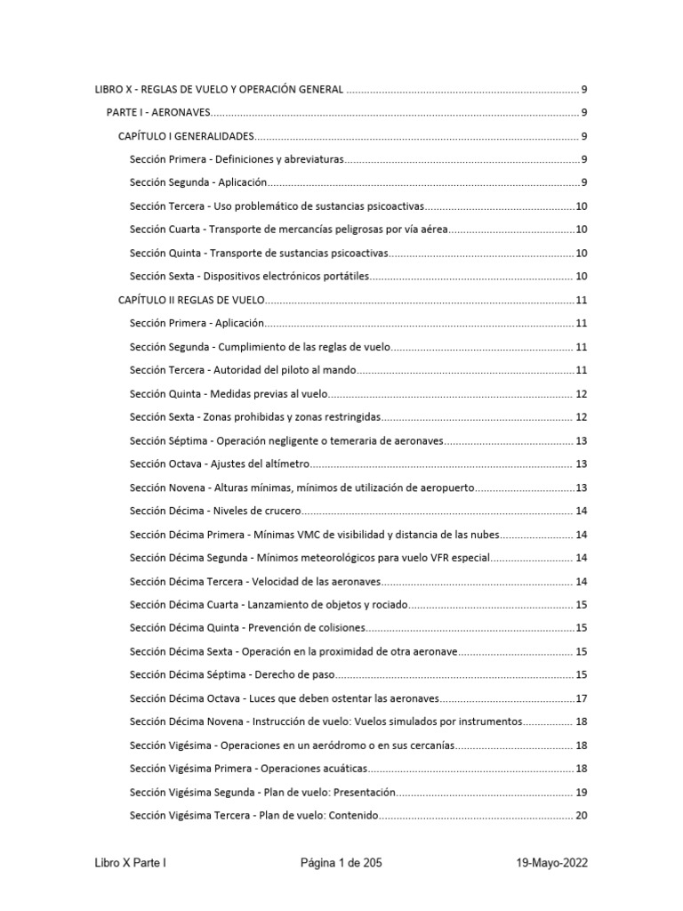 Libro X Parte I Go 29556 Res Jd 007 De 19 De Mayo 2022 Pdf Reglas De Vuelo Por
