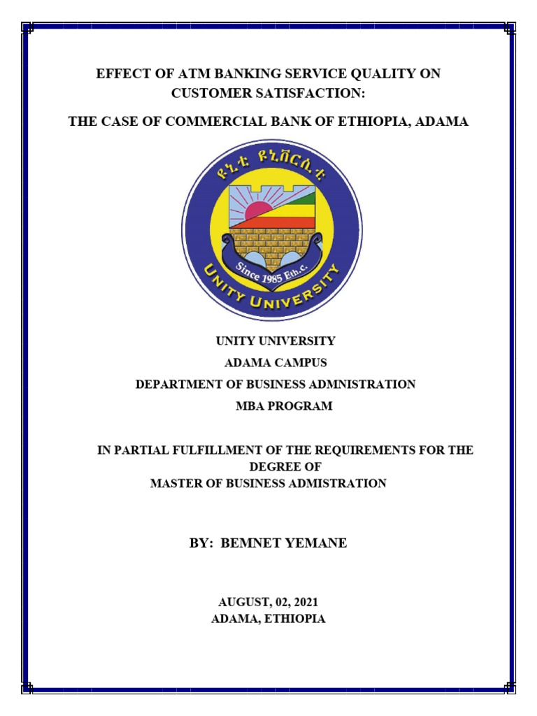 Beemnet Corrected Version Thesis | PDF | Automated Teller Machine | Banks