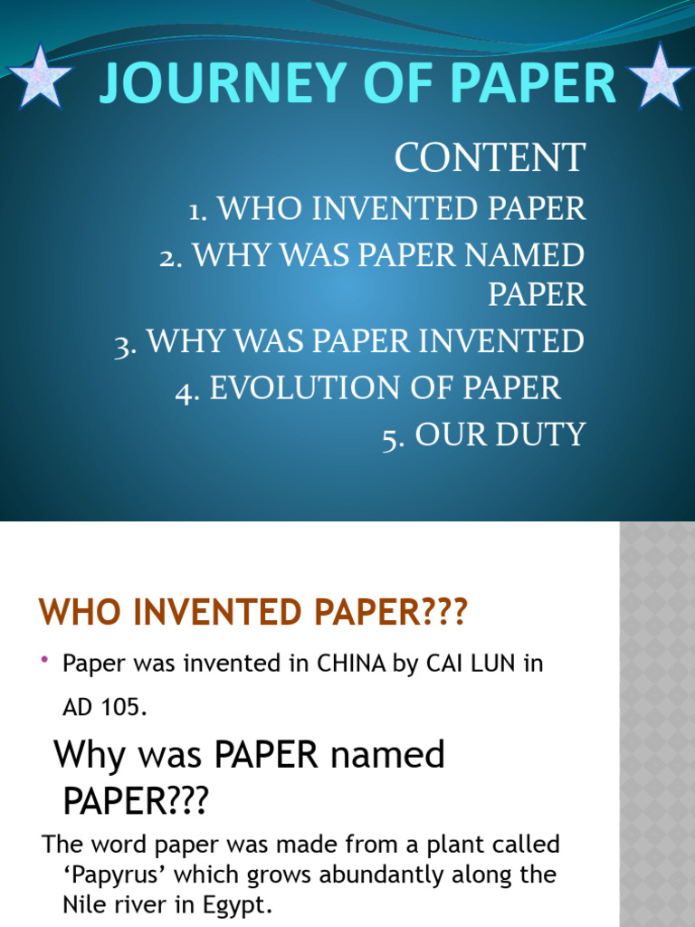 Story of Paper Sst | PDF