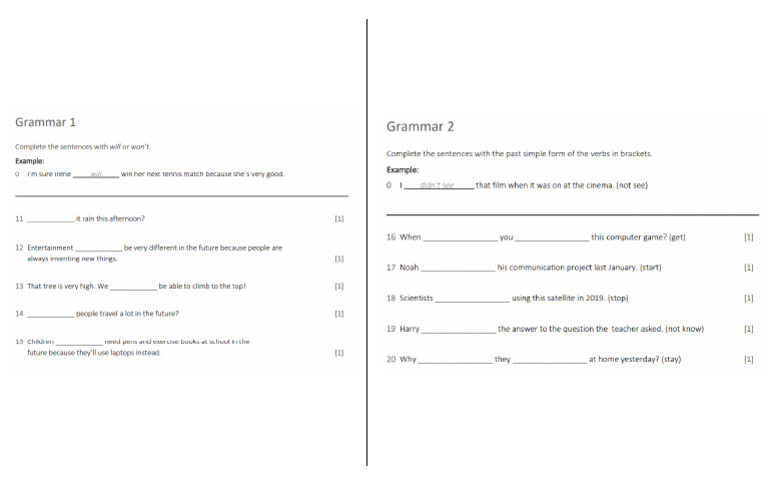 Grammar Exe Unit 4 | PDF
