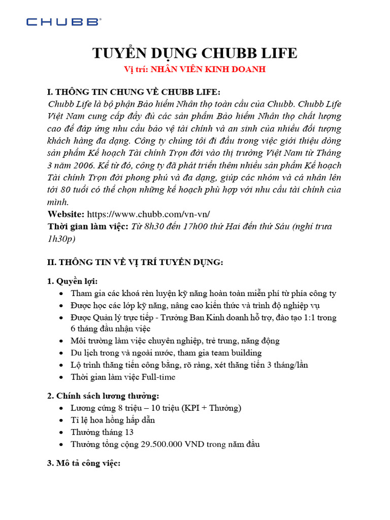 JD Nhân Viên Kinh Doanh | PDF