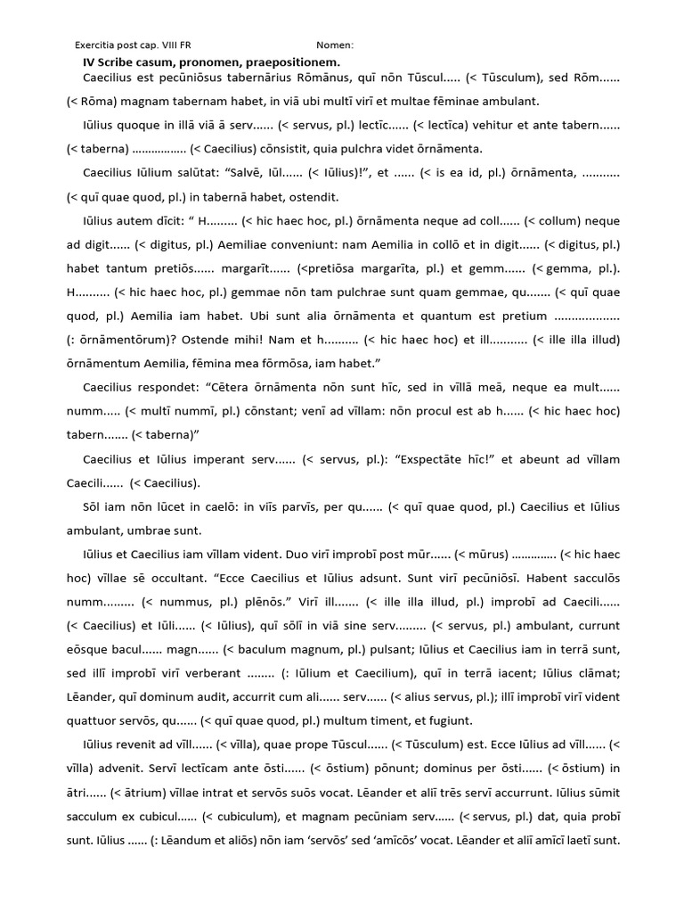 Exercitia Post Cap. VIII | PDF