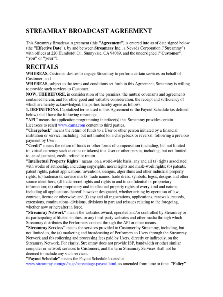 Broadcast Agreement | PDF