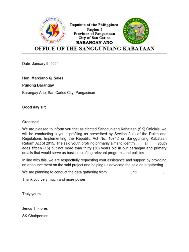 Annex 1 Formal Letter | PDF