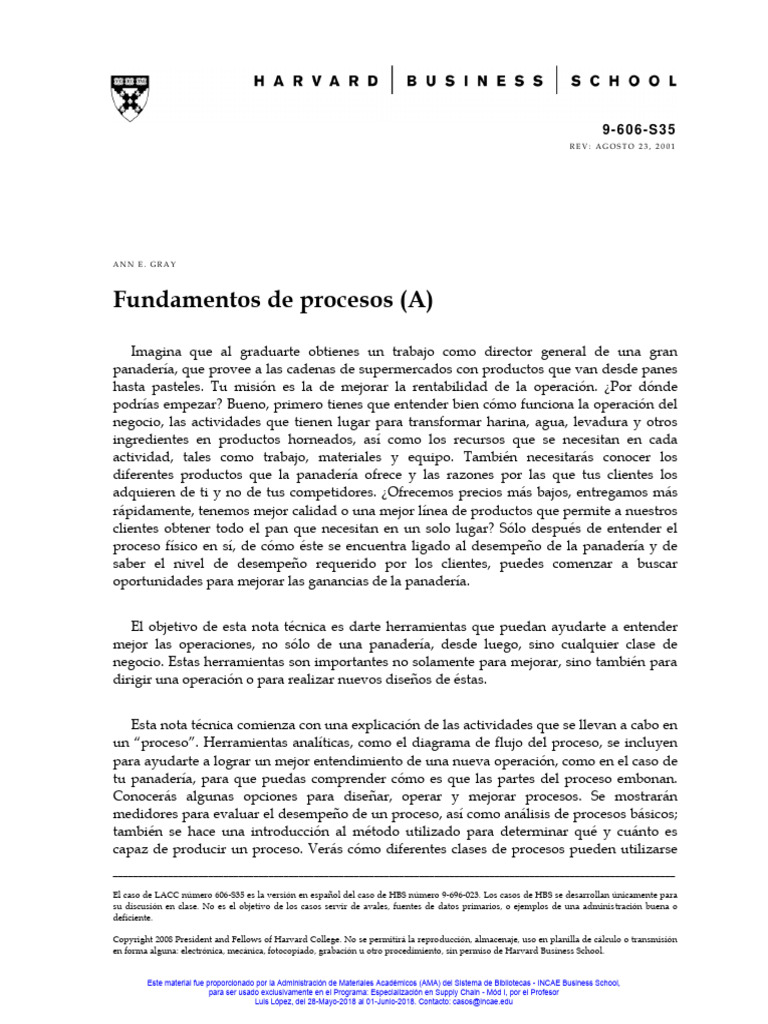 Process Fundamentals - Fundamentos de Procesos A | PDF | Panes | Mercado (economía)