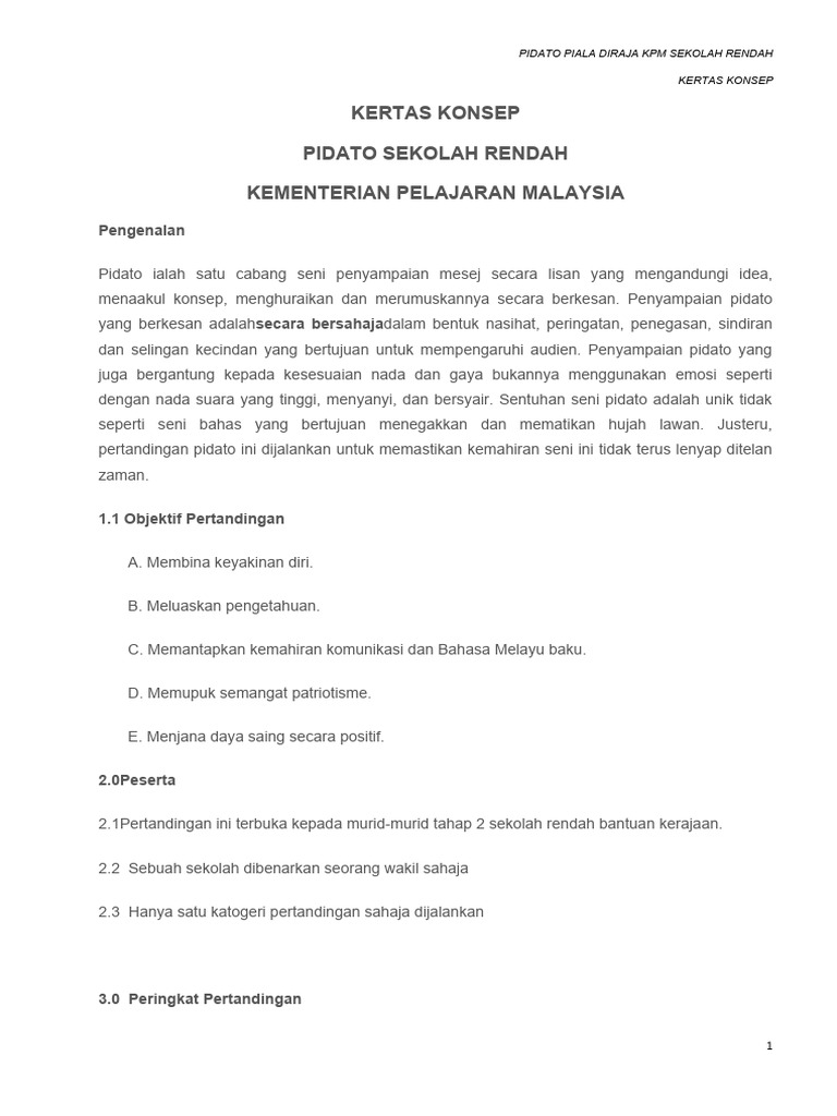 Kertas Konsep Pidato SK 2020 | PDF