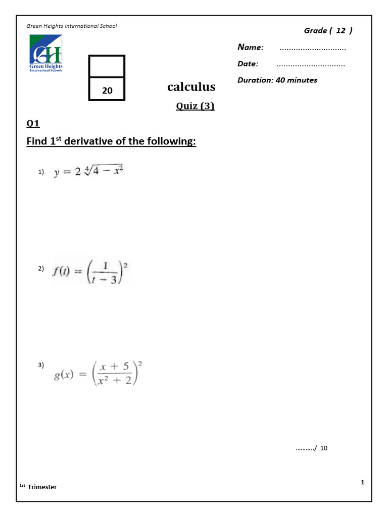 Q3 Calculus Trim1 | PDF