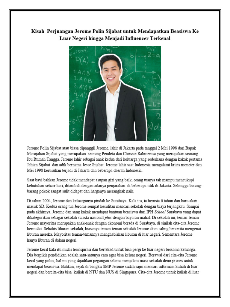 Jerome Polin Sijabat Atau Biasa Dipanggil Jerome | PDF