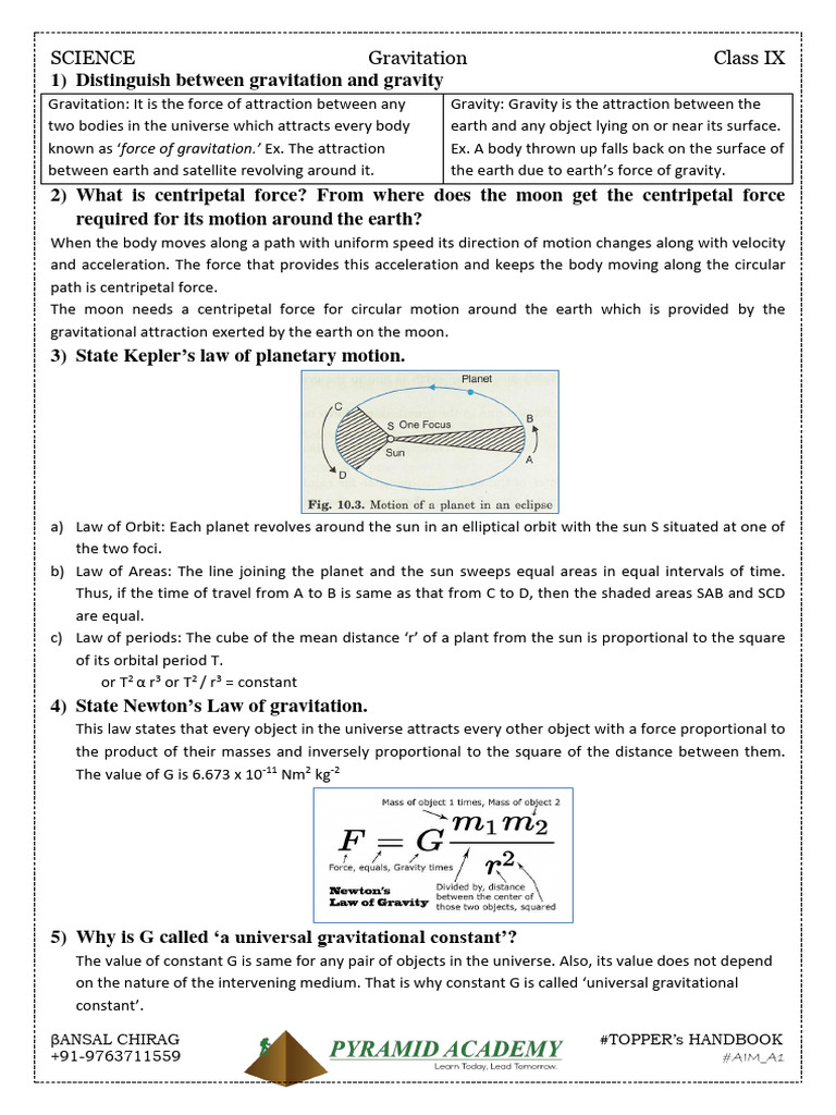 Gravitation | PDF | Gravity | Weight