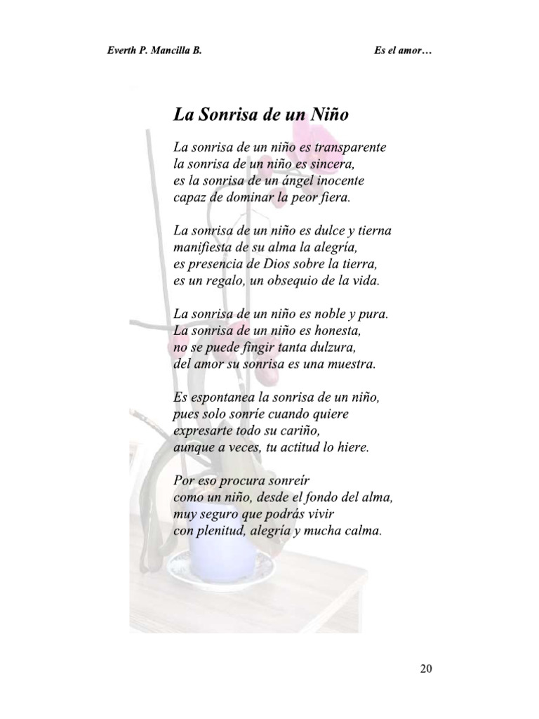 La Sonrisa de Un Niño - Poema | PDF