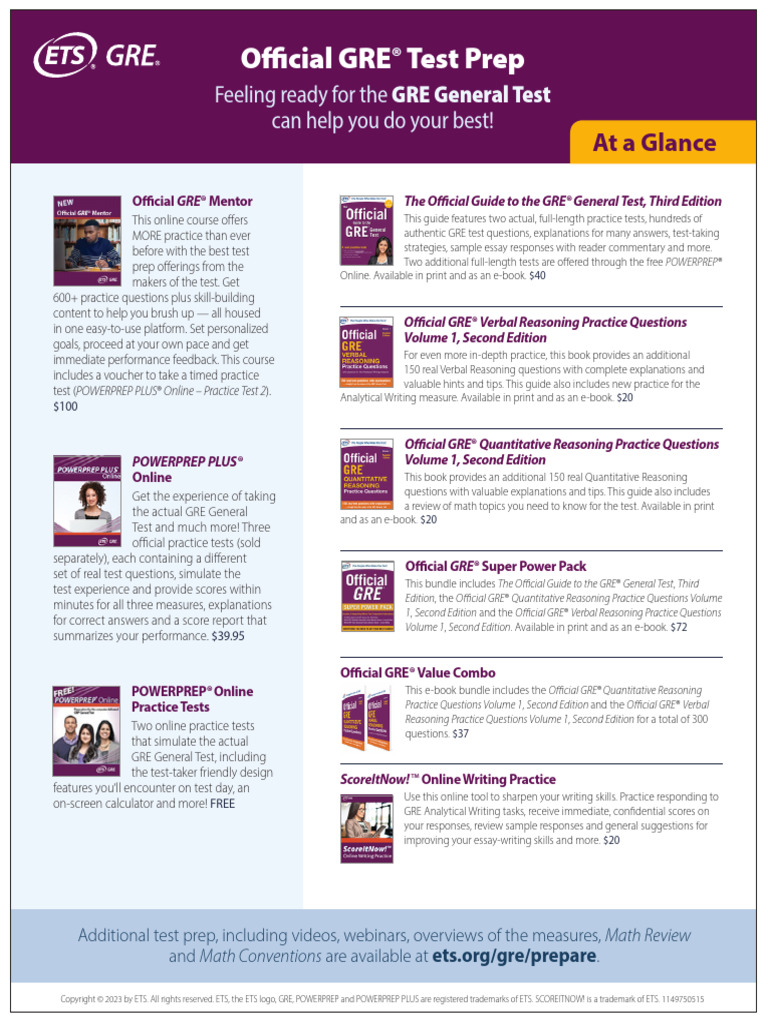 gre-test-prep-at-a-glance | PDF | Graduate Record Examinations ...