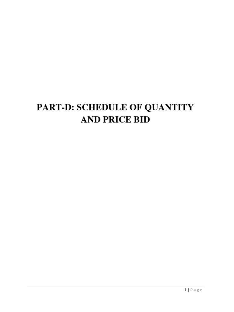 PART D 1000 SCHEDULE OF QUANTITY | PDF | Pipe (Fluid Conveyance ...