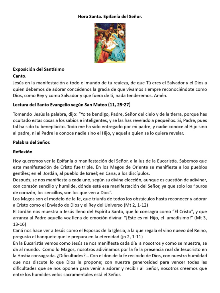 Hora Santa Epifania | PDF | eucaristía | Jesús