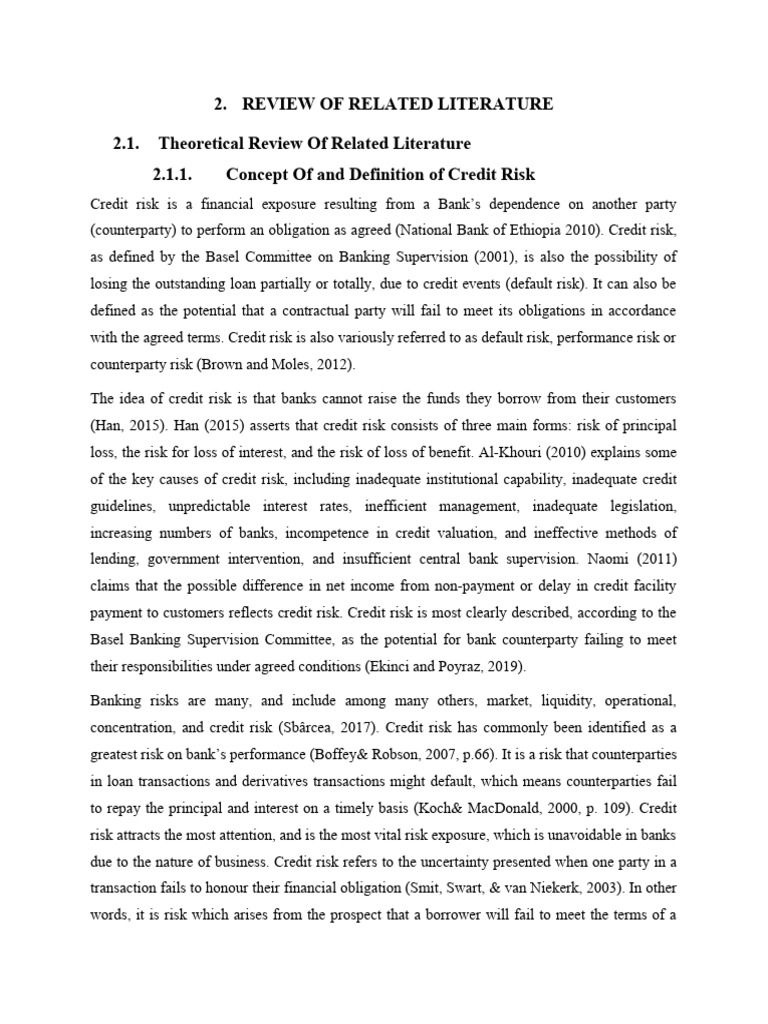 Indale Literature Part | Download Free PDF | Banks | Credit Risk