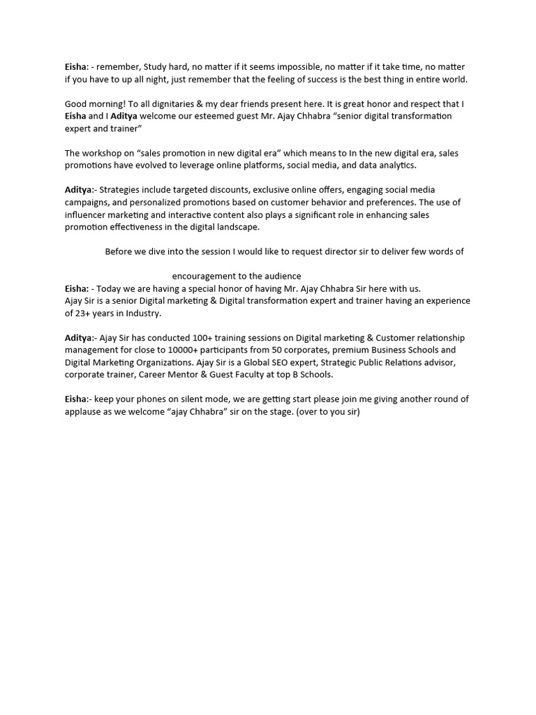 Marketing Script | PDF