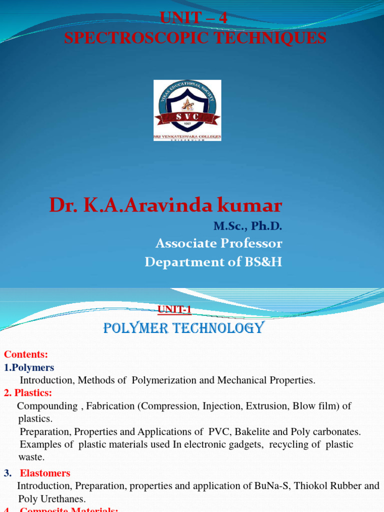 Unit 3 Civil Mech, Unit 4 Eee and Ece Polymer Technology | PDF | Polymers | Plastic