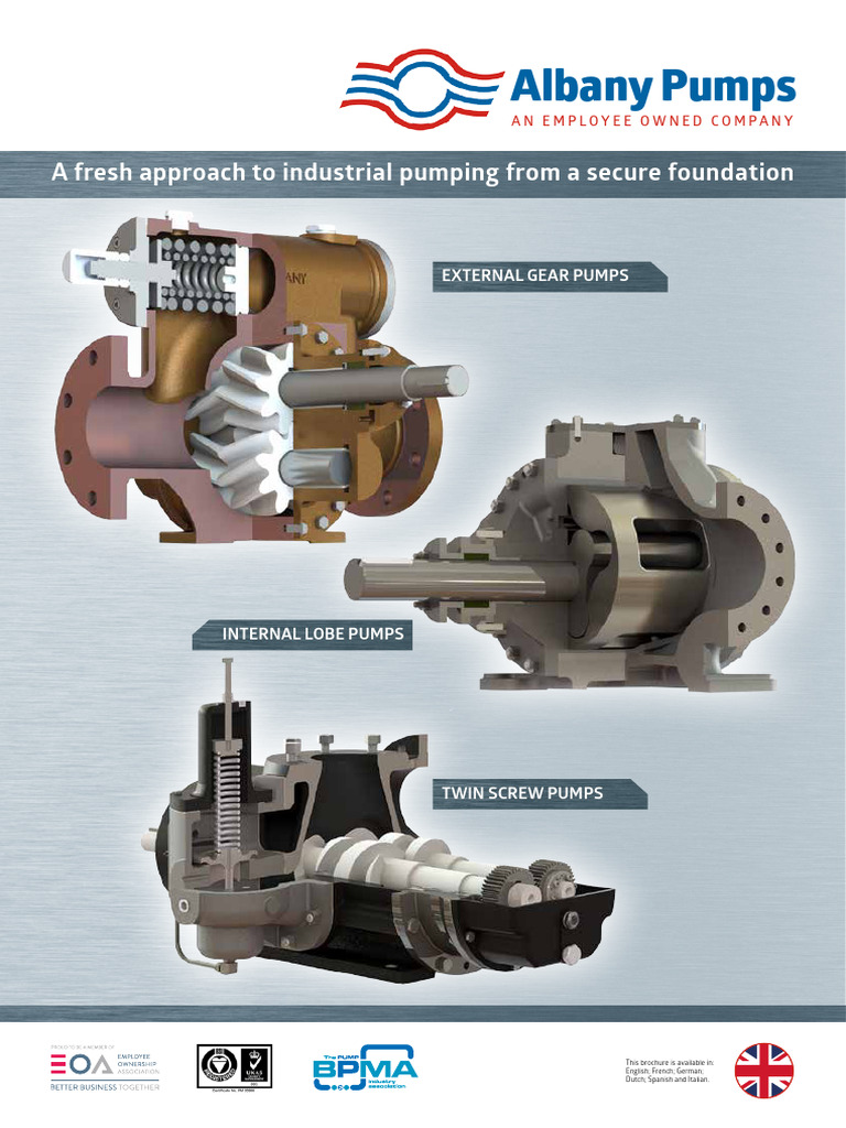 Albany Pumps - Main Brochure | PDF | Pump | Bearing (Mechanical)
