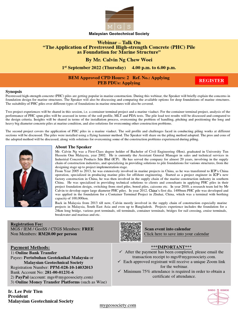 MGS Webinar 01.09.2022 (PHC Pile As Foundation For Marine Structure) NO ...