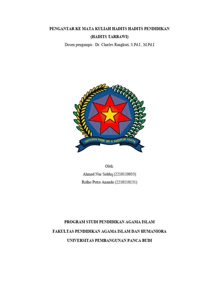 Hadistarbawi - Siddiq Ridho Putra | PDF