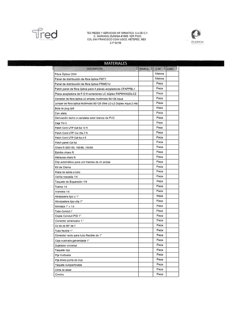 Orden Servicio Fibra Optica Act Pdf