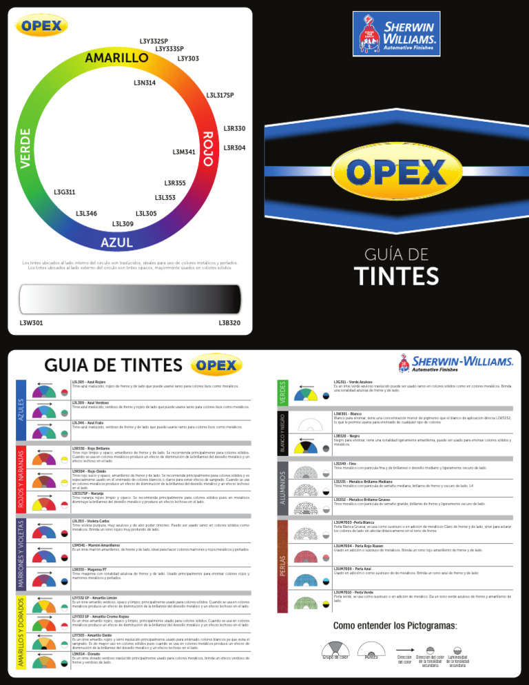 Guia de Tintes OPEX | Descargar gratis PDF | Amarillo | Color