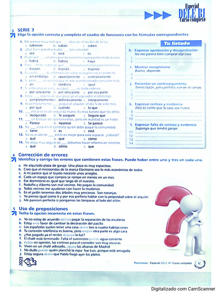 Ejercicios Libro DELE B1 - Gramática | PDF
