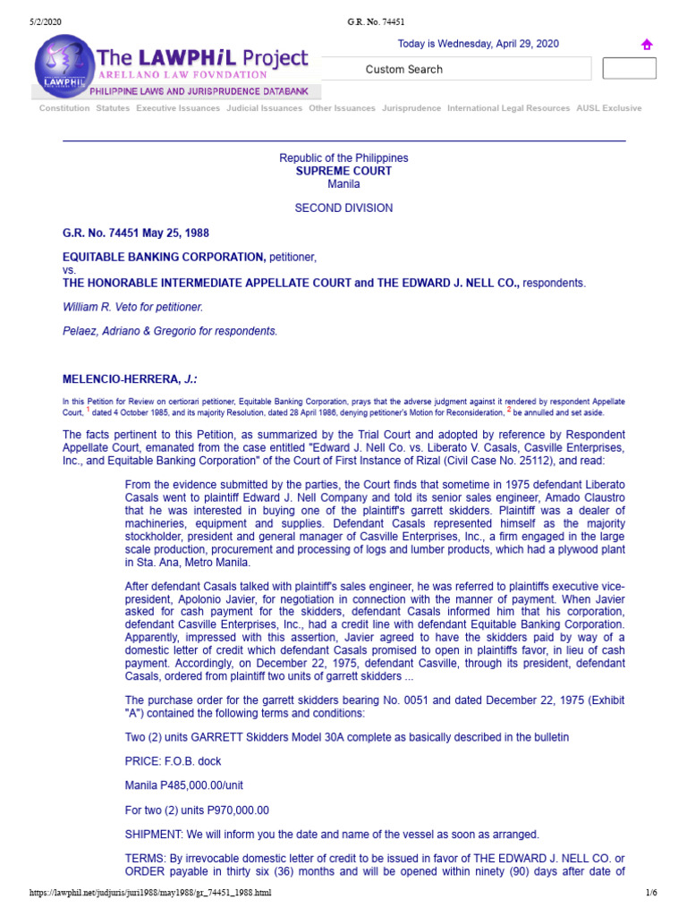 A1. Equitable Vs IAC | PDF | Letter Of Credit | Banks