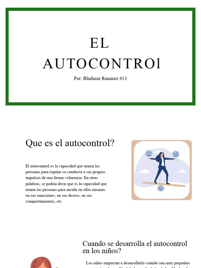 El Autocontrol | PDF | Las emociones | Comportamiento